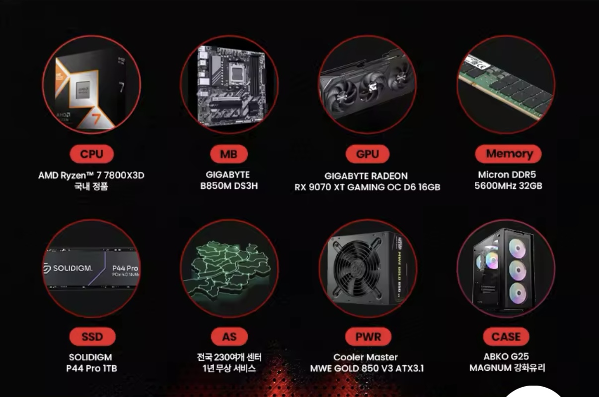 783d 9070xt 완본체 240이면 - 조드