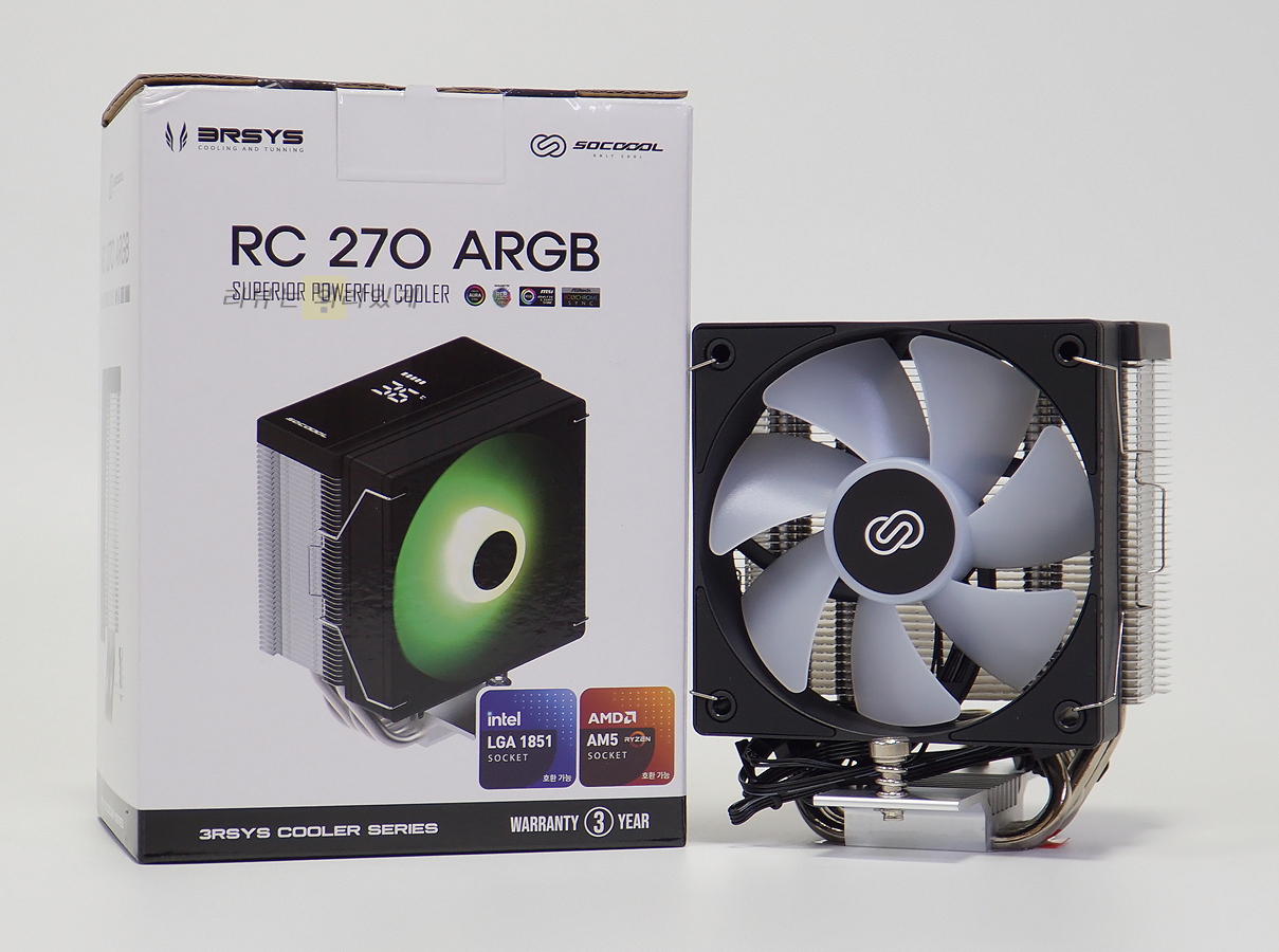 3RSYS Socoool RC270 ARGB CPU 쿨러 - 필드테스트