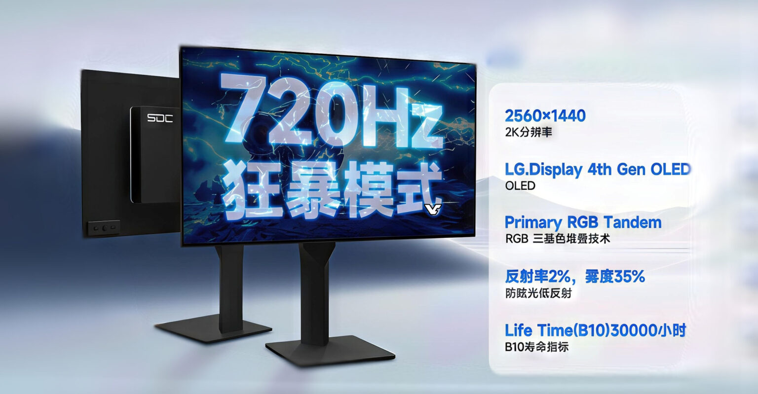 SDC, 세계 최초 720Hz 주사율 OLED 게이밍 모니터 공개 - 테크 소식