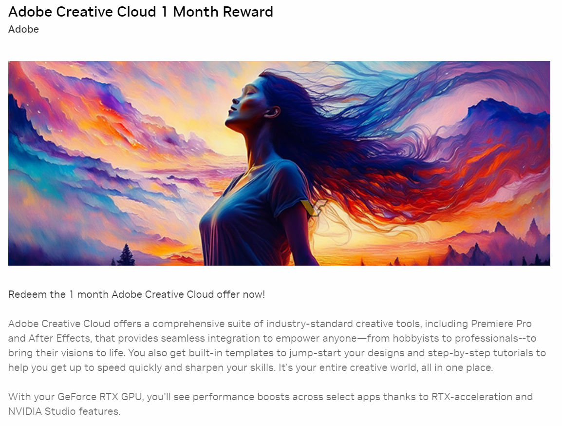 엔비디아, RTX 30-40/50 시리즈 사용시 Adobe Creative Cloud 1/2개월 무료 제공 - 테크 소식