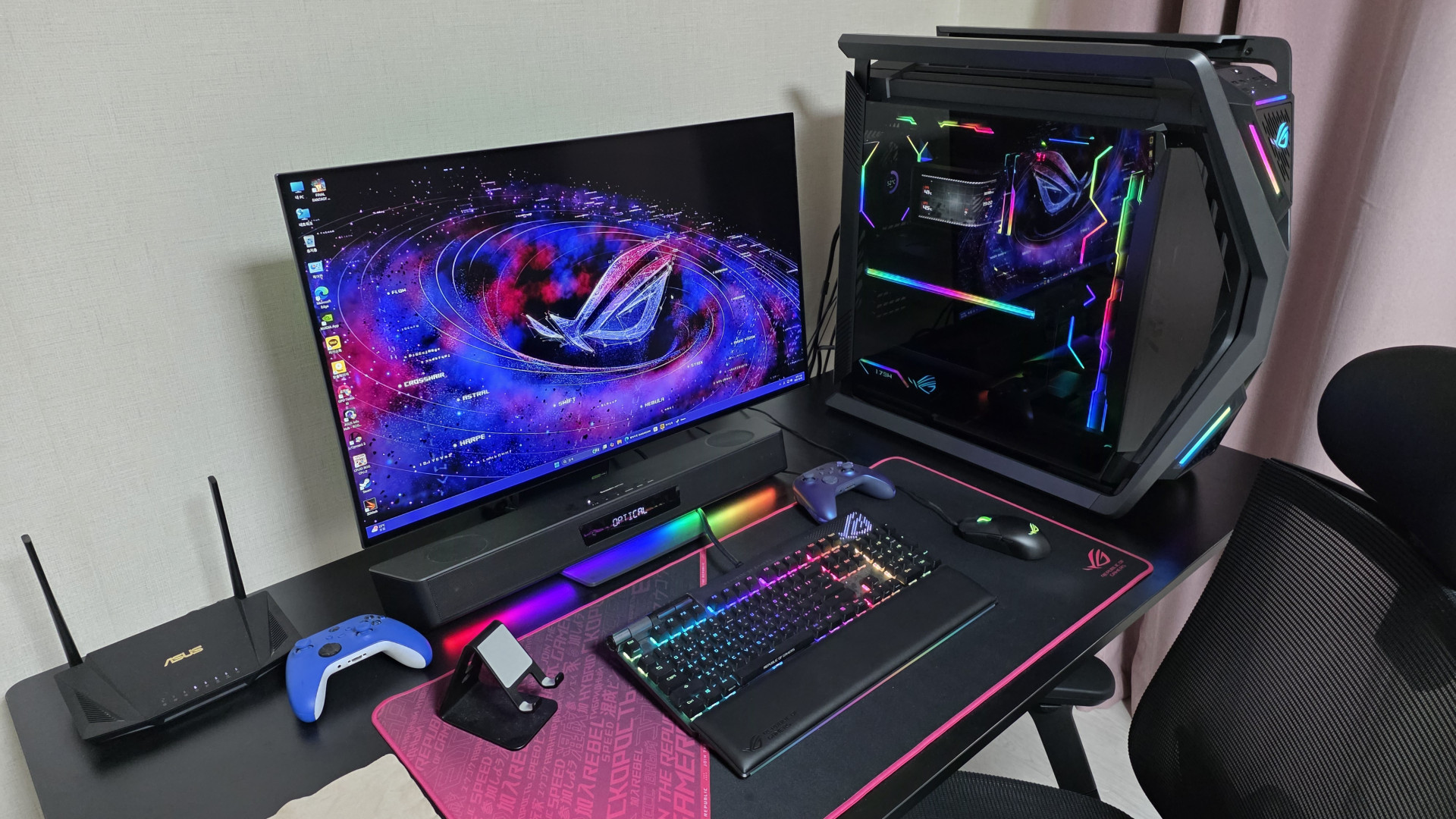 ASUS ROG Full BTF PC Desk Setup - 데스크테리어