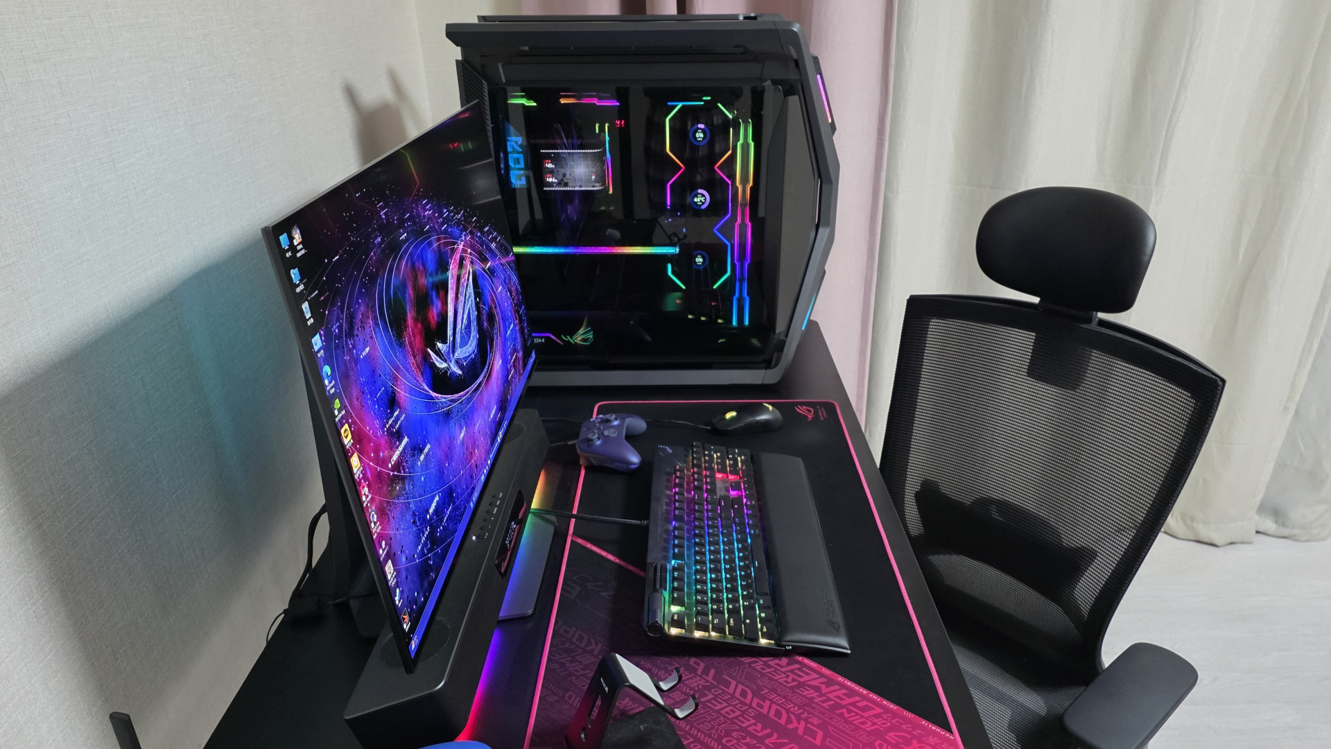 ASUS ROG Full BTF PC Desk Setup - 데스크테리어